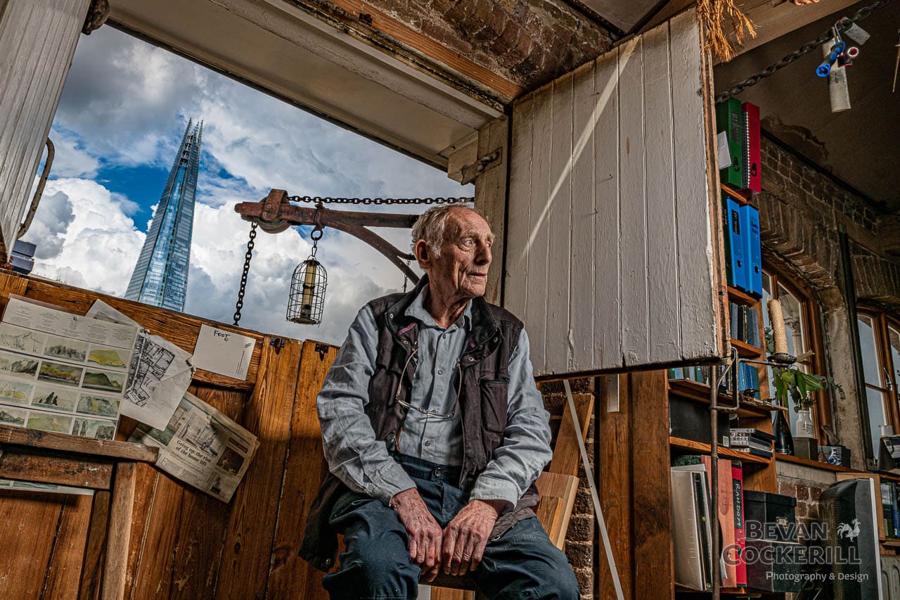 Aritco lift for Norman Ackroyd - Artist Portrait Photography