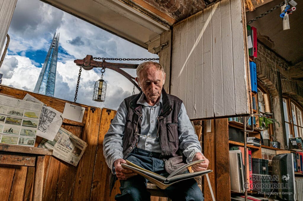 Aritco lift for Norman Ackroyd - Artist Portrait Photography